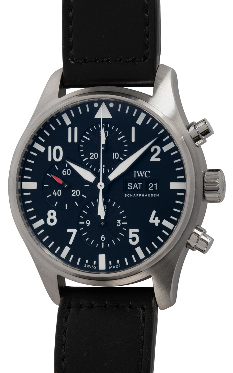 IWC - Pilot's Chronograph : IW377709 : SOLD OUT : black dial on black ...