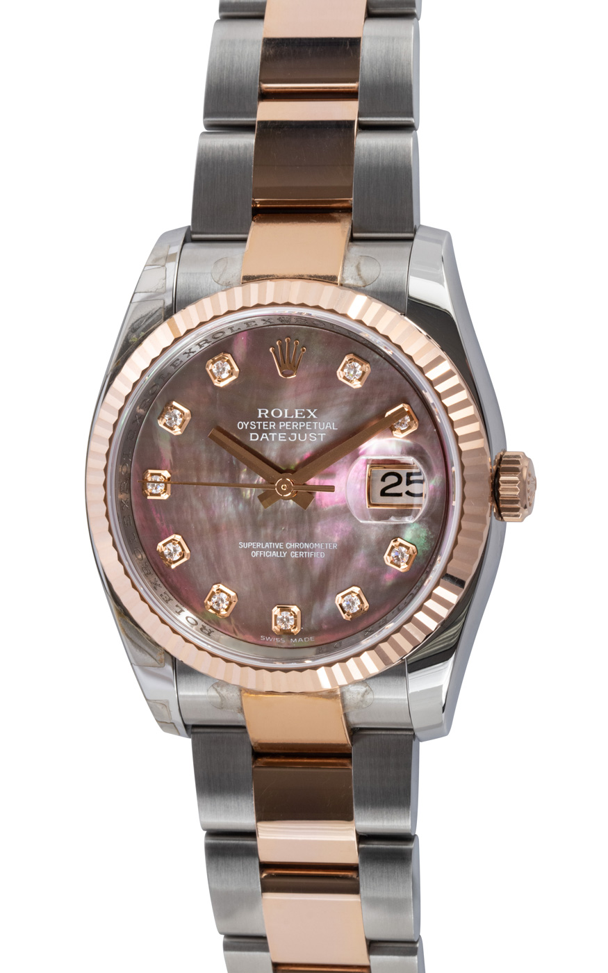 Rolex Datejust 36 : 116231 Diamond dark Mother of Pearl dial on Oyster ...