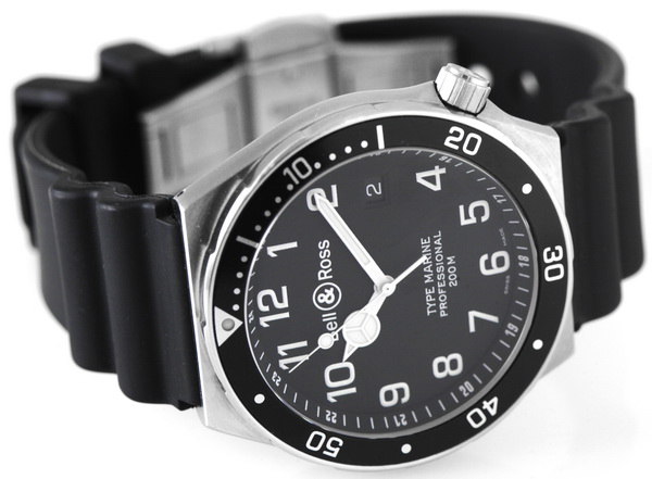 Bell & Ross - Type Marine : : SOLD OUT : black dial on rubber strap