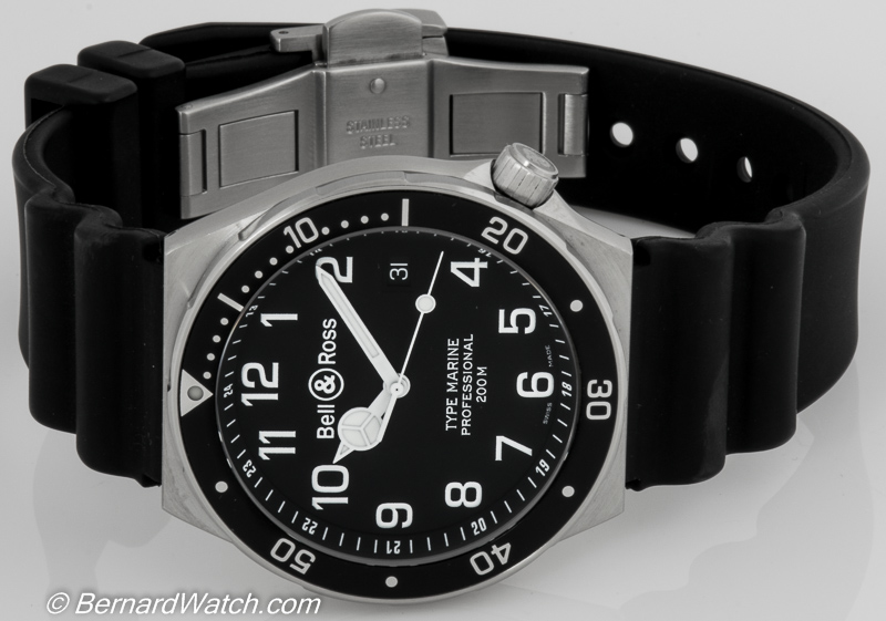 Bell & Ross - Type Marine : : SOLD OUT : black dial on rubber strap