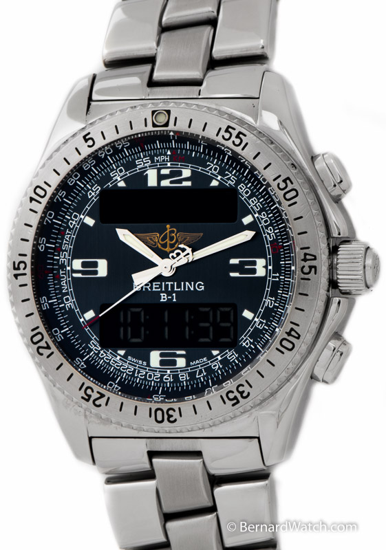 Breitling - B-1 : A68362 : SOLD OUT : blue dial on Fighter bracelet : Bernard Watch