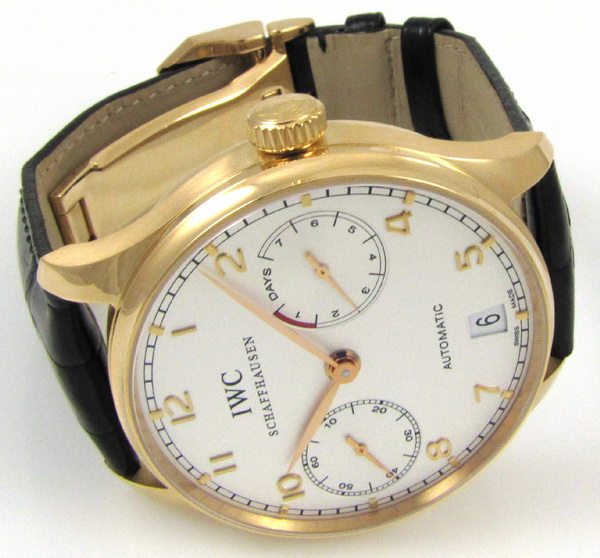 IWC - Portugieser 7-Day : IW500113 : SOLD OUT : silver dial on black ...