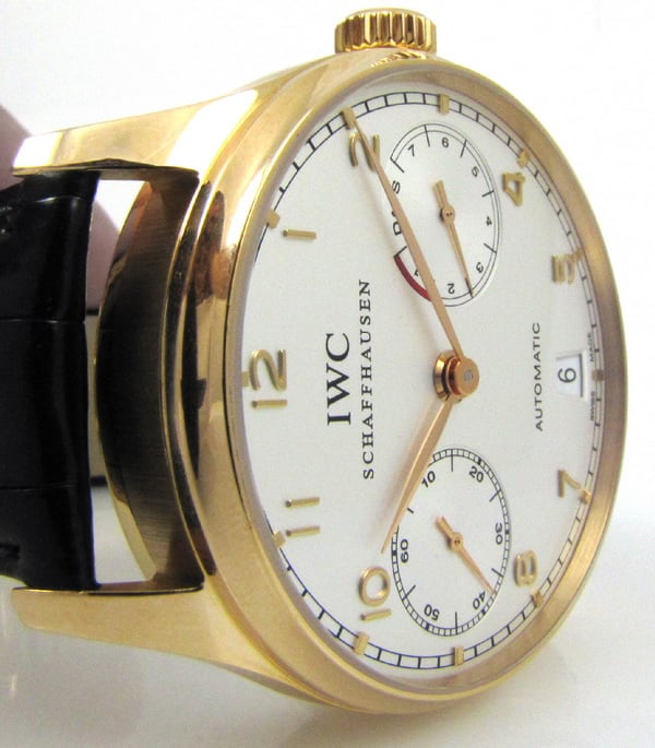 IWC - Portugieser 7-Day : IW500113 : SOLD OUT : silver dial on black ...