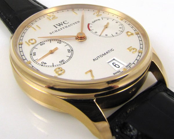 IWC - Portugieser 7-Day : IW500113 : SOLD OUT : silver dial on black ...