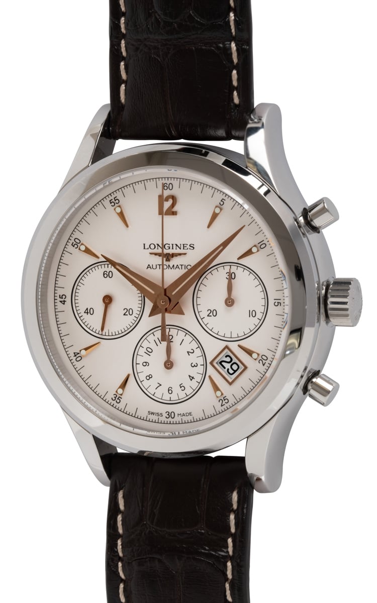 Longines - Heritage Chronograph : L2.750.4.76.2 : SOLD OUT : silver dial