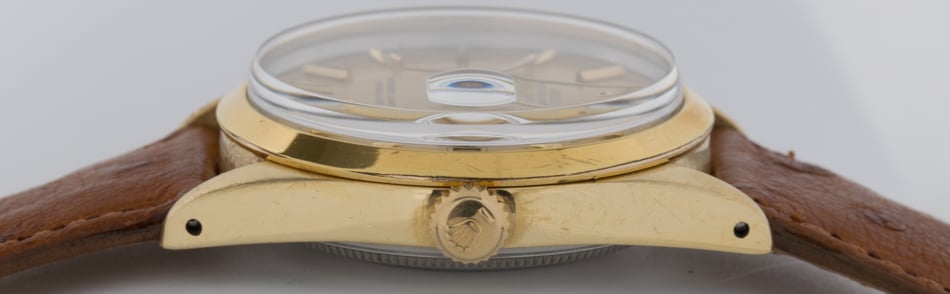 Rolex - Date : 15505 : SOLD OUT : champagne dial on aftermarket brown ...