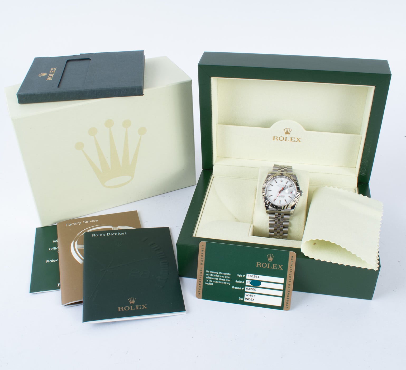 Rolex Datejust Turn-O-Graph 'Thunderbird' : 116264 Z serial : white ...