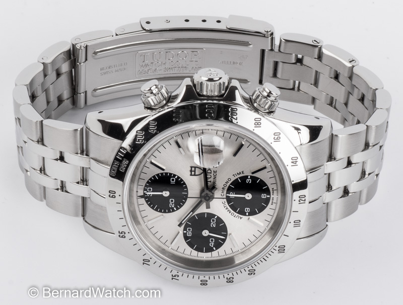 Tudor - Chronograph : 79280 : SOLD OUT : silver / black dial on Jubilee ...